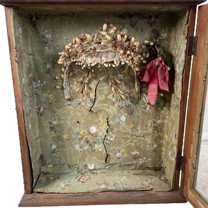 Antique French Wood Wooden Religious Cross Cabinet Case Display ...