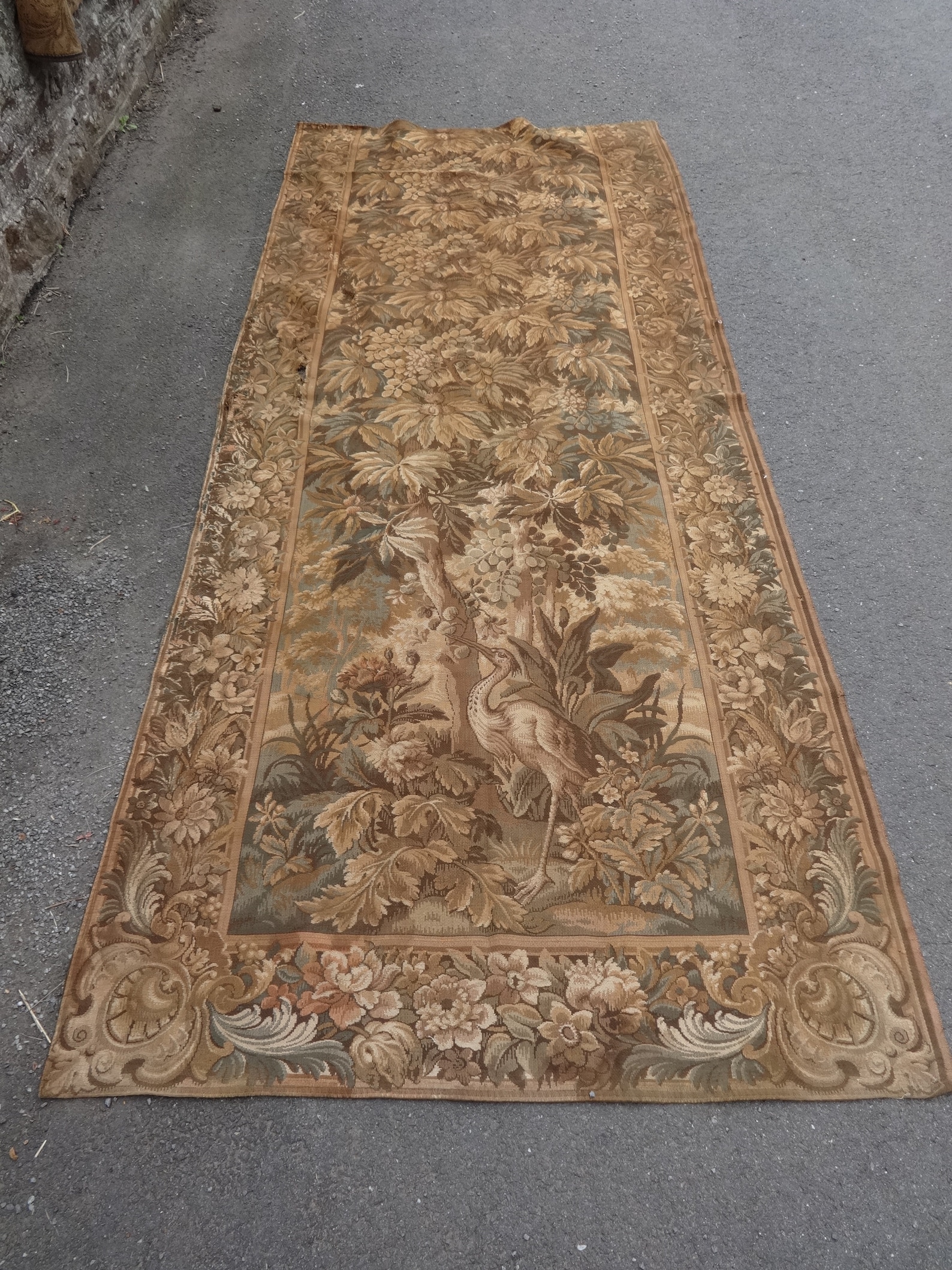 Antique French Chateau Extra Long Large Wall Hanging Tapestry ...