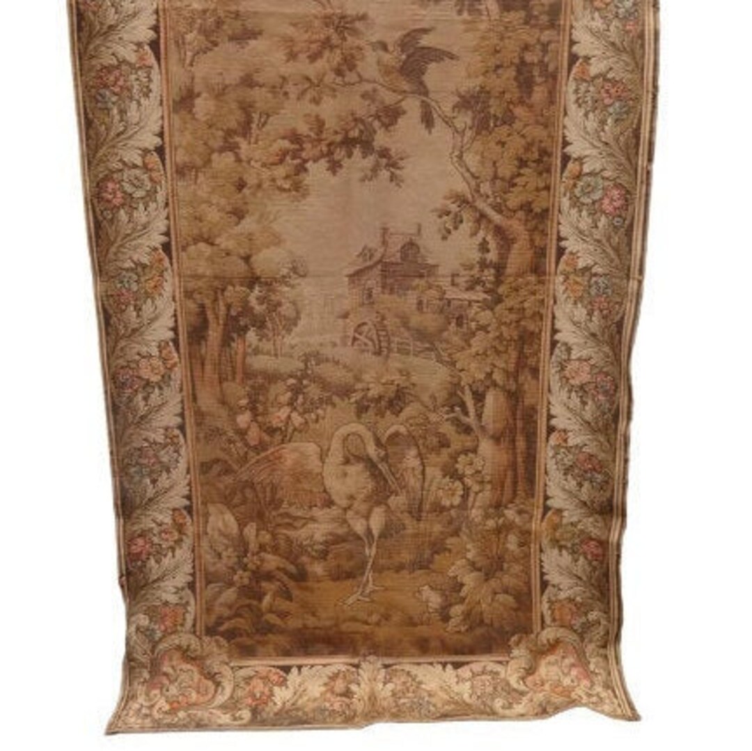 Antique French Chateau Long Large Wall Hanging Tapestry Tapestries ...