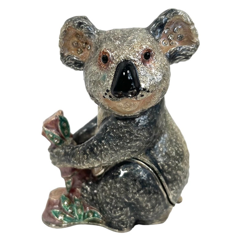 Vintage Decorated Koala Enamelled Metal Rhinestone Decorated Gift ...