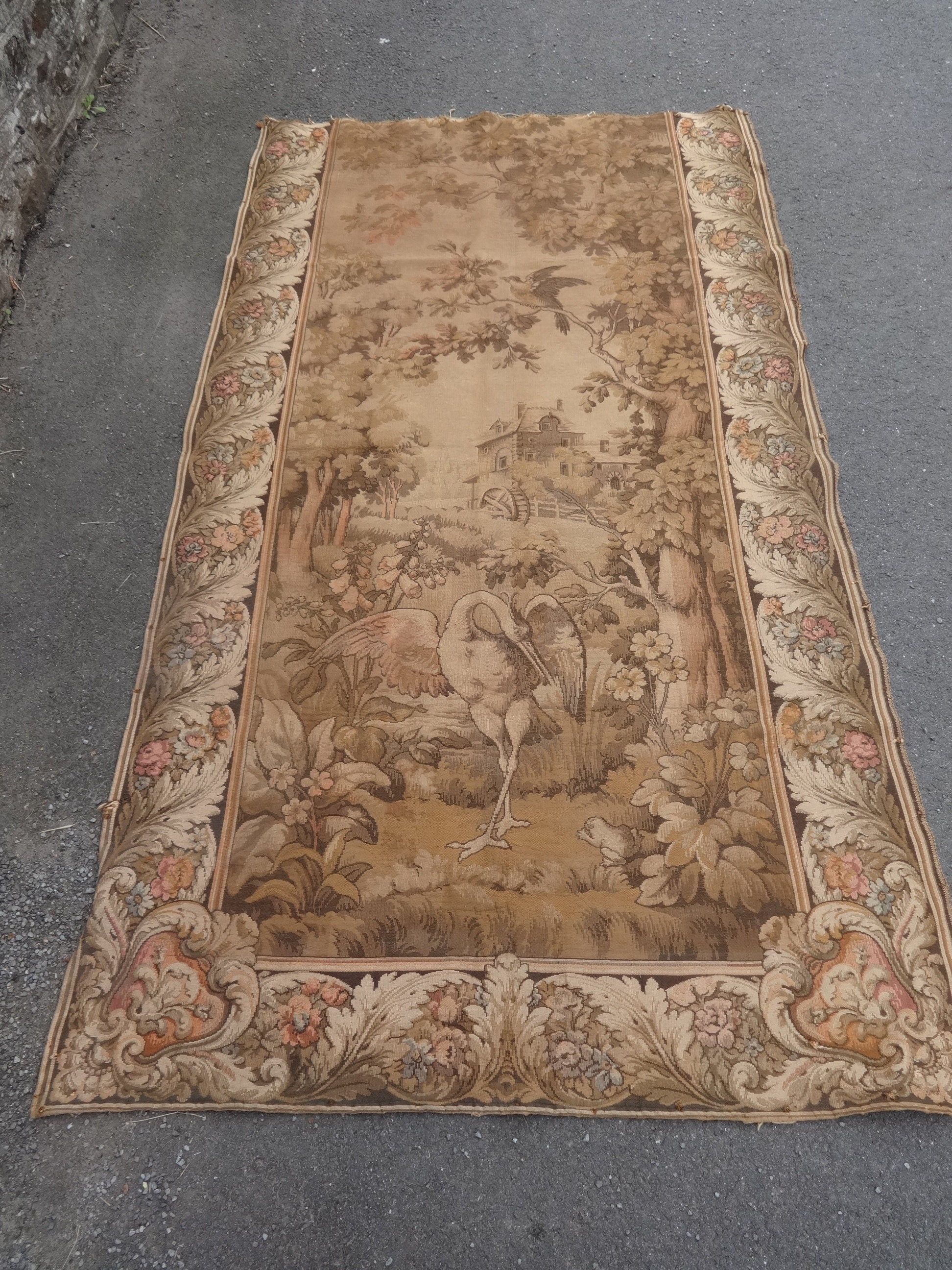 Antique French Chateau Long Large Wall Hanging Tapestry | Etsy