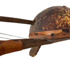 Vintage African Stringed Musical Instrument Drum Wooden Decor Carved ...