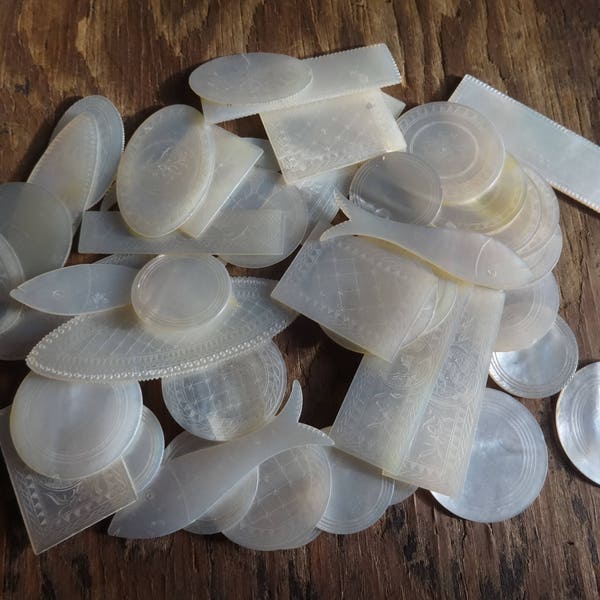 Antique Chinese Mother of Pearl Gaming Chips - Etsy