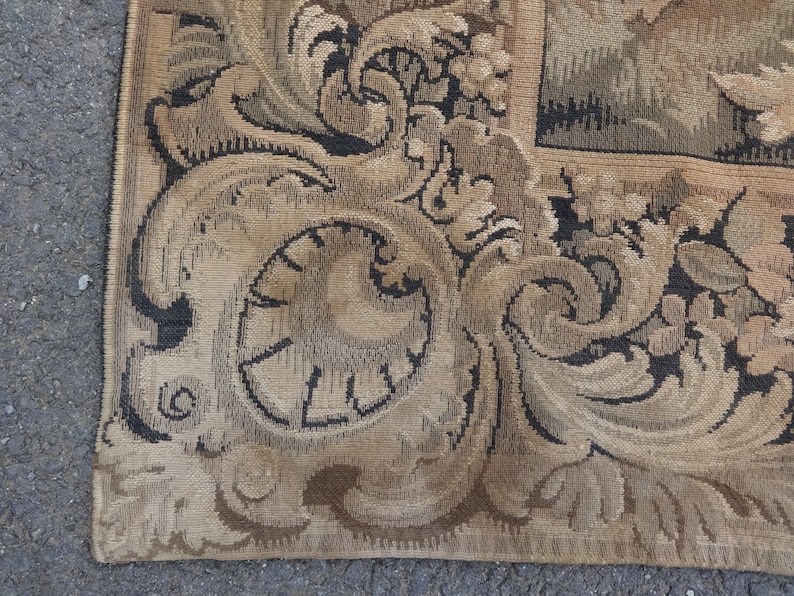 Antique French Chateau Long Large Wall Hanging Tapestry Tapestries ...