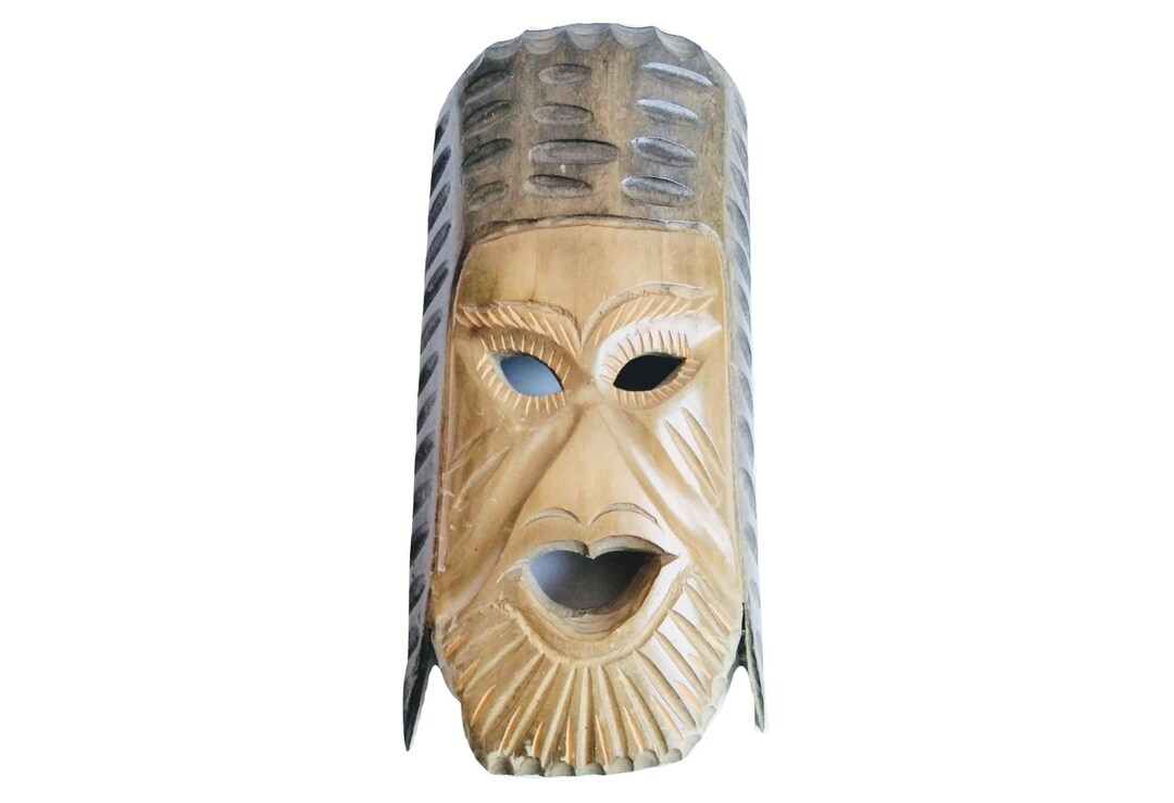 Vintage South Pacific Oceania Folklore Inspired Decorative Wooden Mask ...