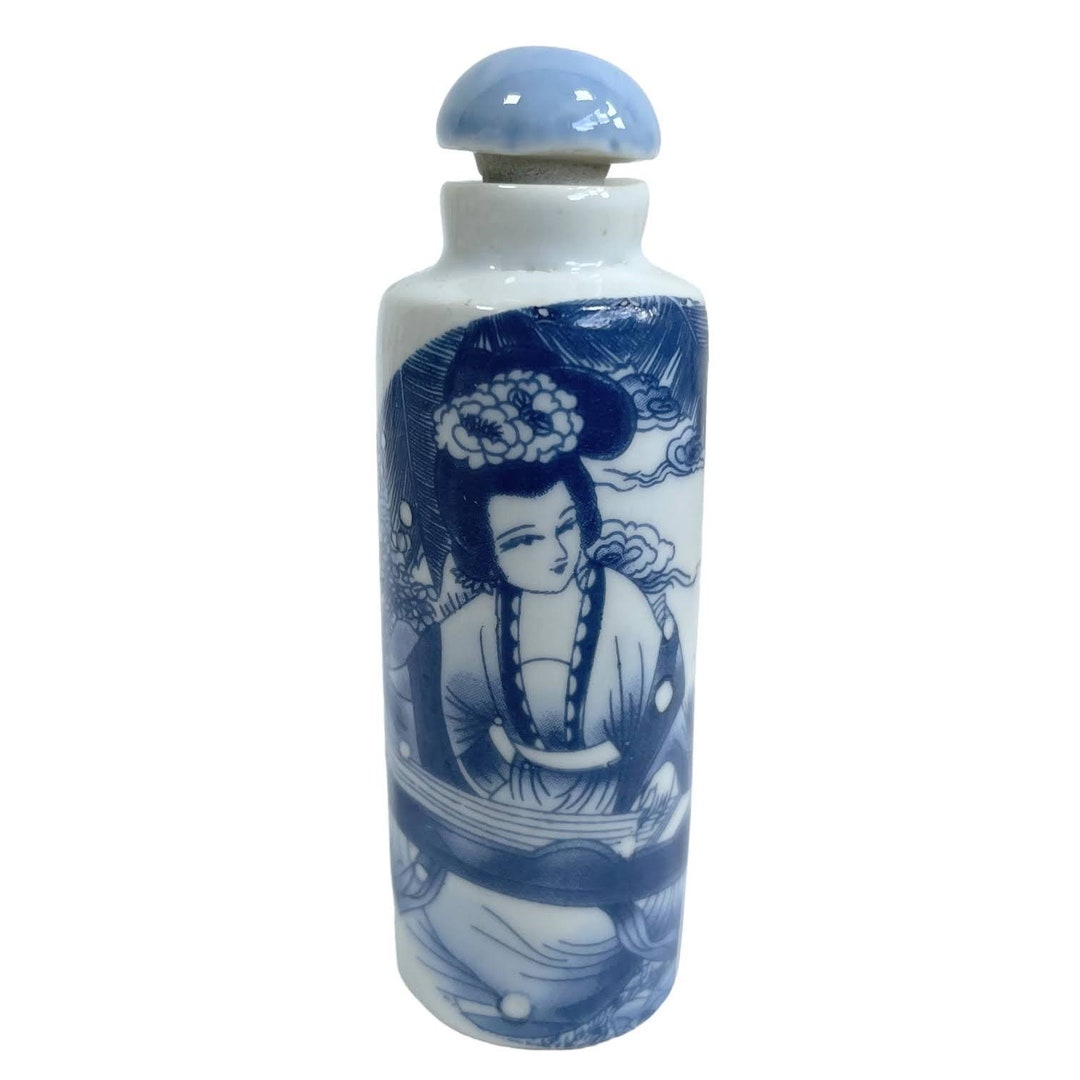 Vintage Chinese Snuff Smelling Salts Ceramic Small Bottle Holder White ...