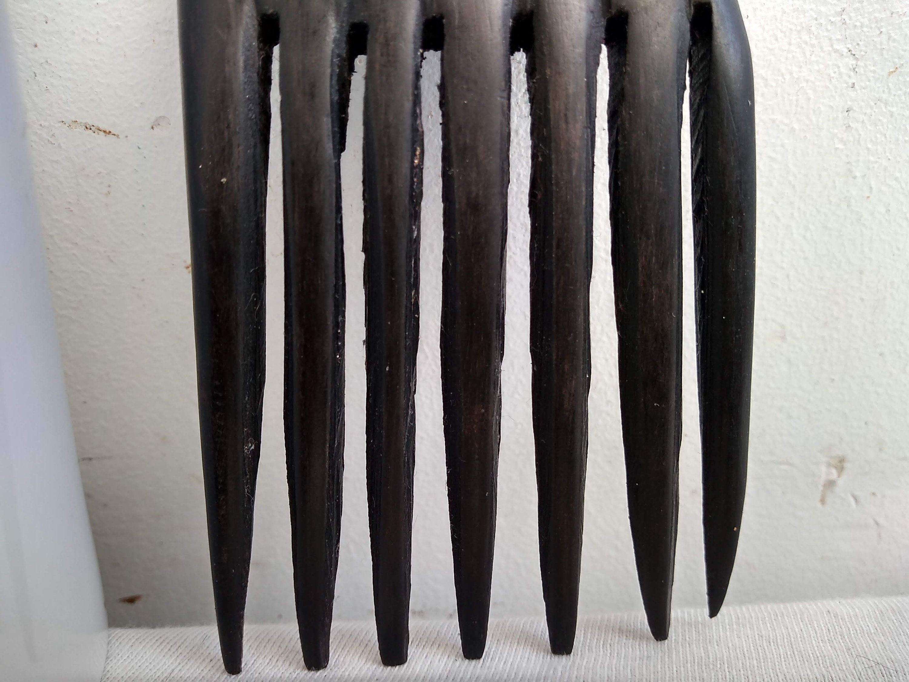 Vintage African Comb Afro Pick Wood Hair Sculpture Carving | Etsy