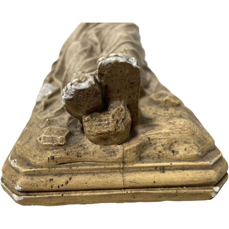 Antique French Plaster Tomb Chapel Burial Ornament Statue Display ...