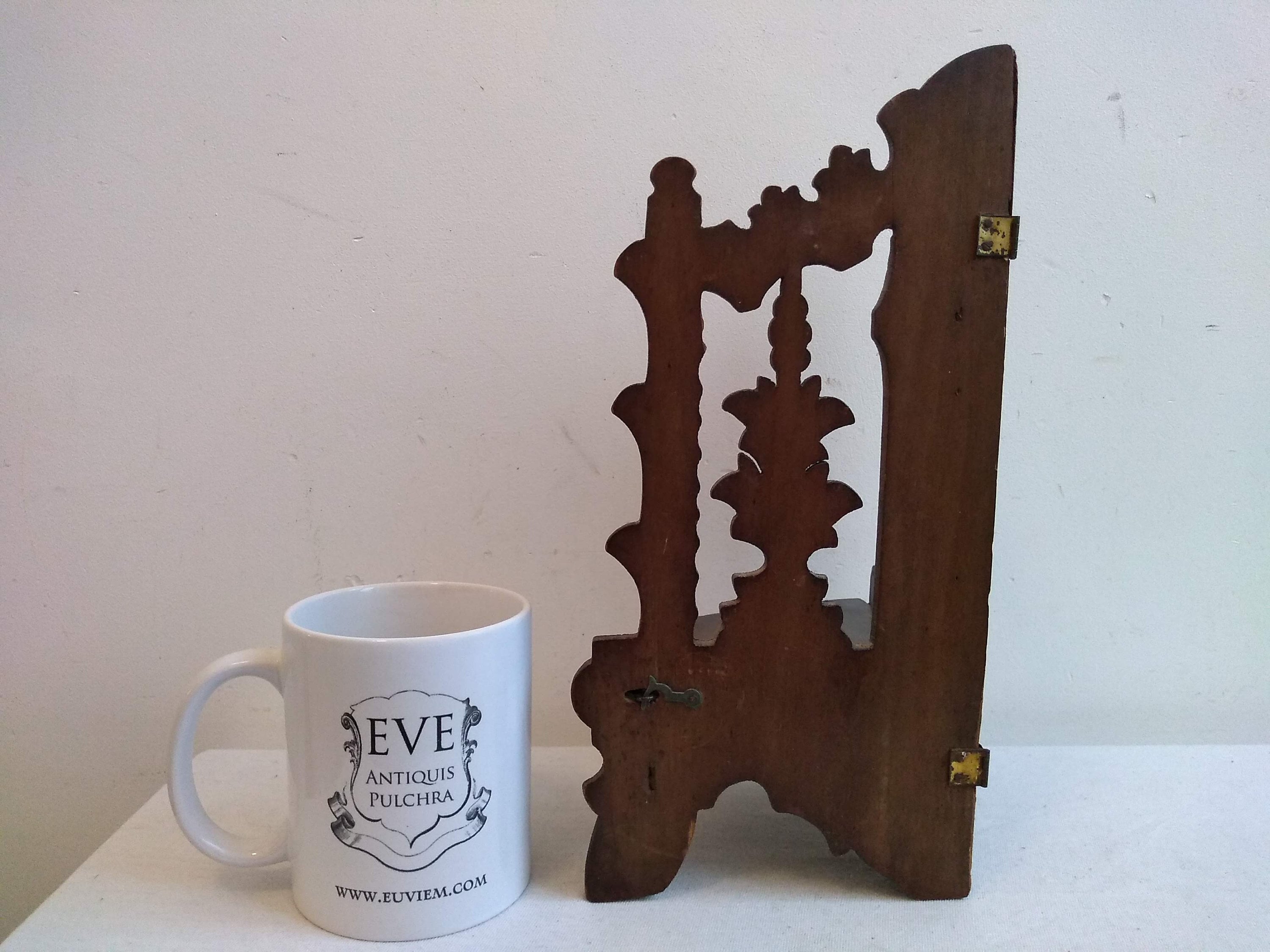 Vintage French Small Corner Shelf Plinth Stand Dark Wooden | Etsy