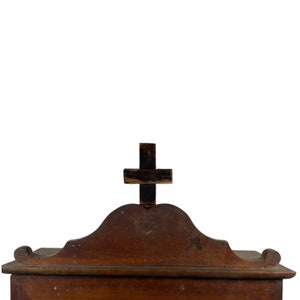 Antique French Wood Wooden Religious Cross Cabinet Case Display ...