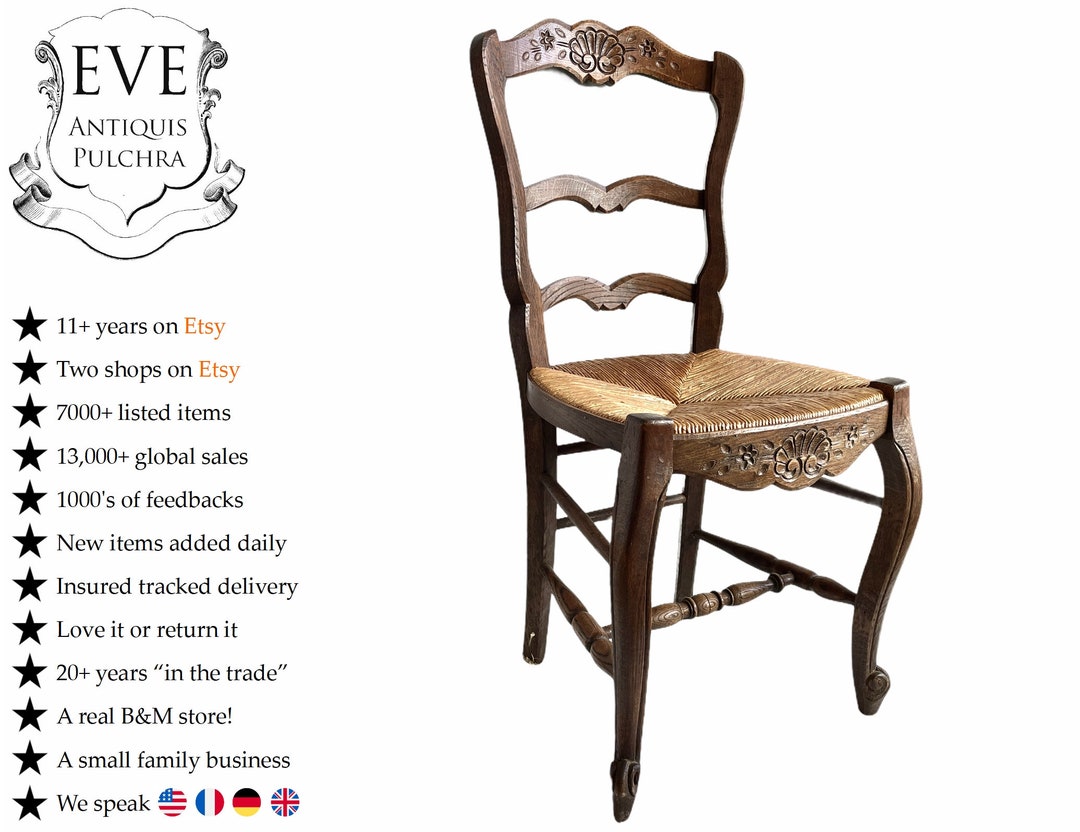 Vintage French Wooden Brown Natural Wood Woven String Stool Chair Stand ...