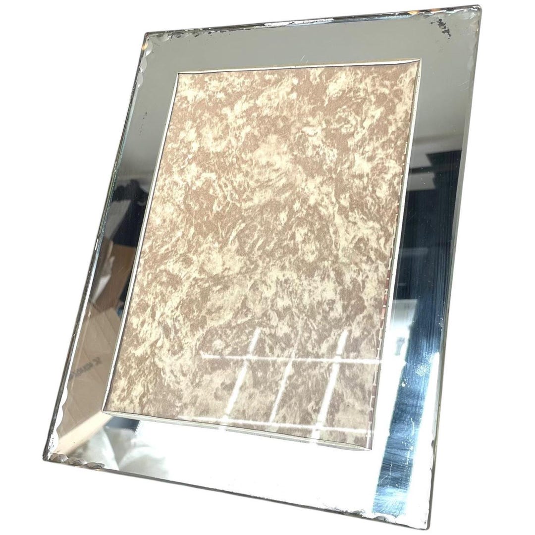 Vintage French Glass Mirror Photo Picture Frame Framed Tabletop Desk ...