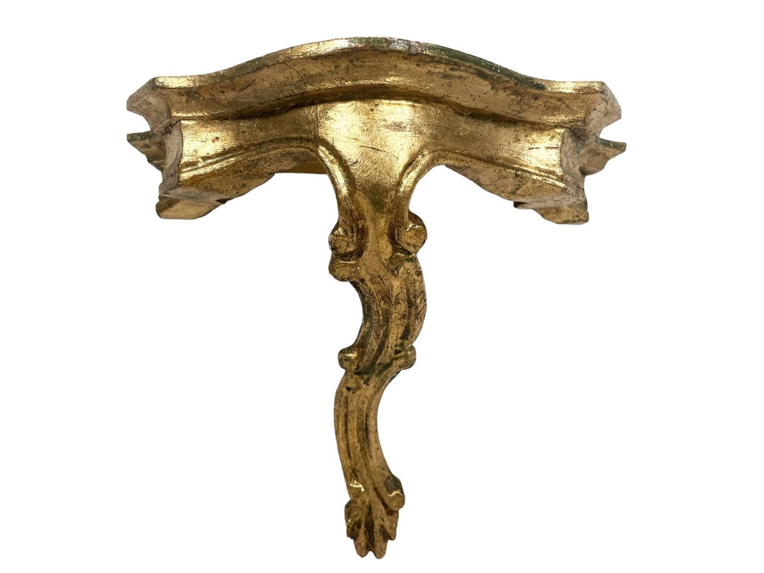Vintage Italian Shelf Florentine Style Florence Gold Wood Ornately ...