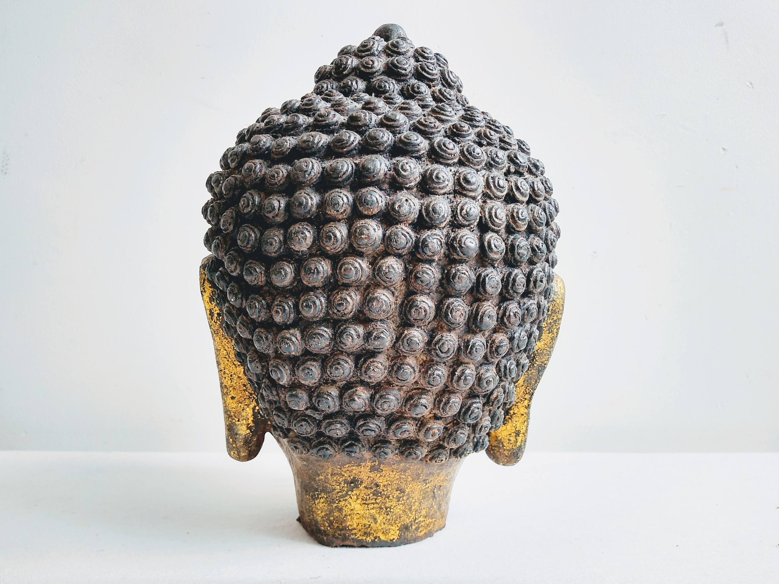 Vintage Chinese Buddha Metal Gold Leaf Cast Iron Temple - Etsy