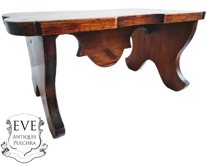 French Antique Oak Foot Stool - French Antique Rustic Foot Rest Stool ...