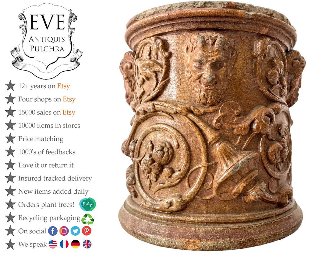 Antique Italian Satan Lucifer Faun Pot Terracotta Clay - Etsy