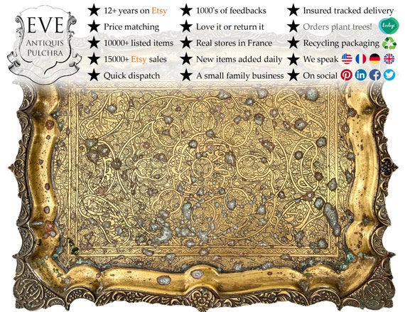 Vintage Moroccan Ornate Arabian Middle East Brass Metal Plate - Etsy