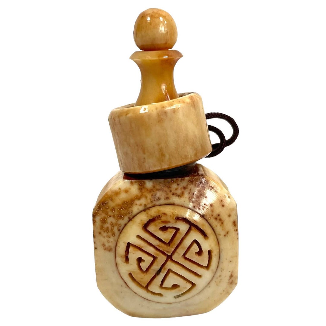 Vintage Chinese Snuff Smelling Salts Hand Painted Small Bottle Holder ...