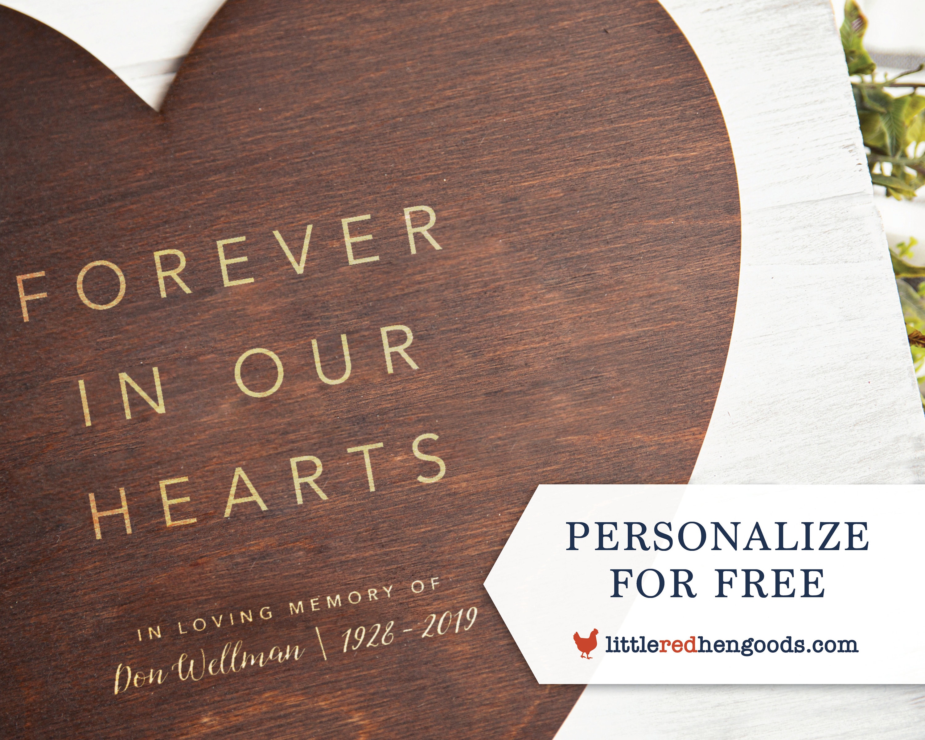 Personalized Memorial Sign: "forever in Our Hearts" Bereavement Gift - Etsy