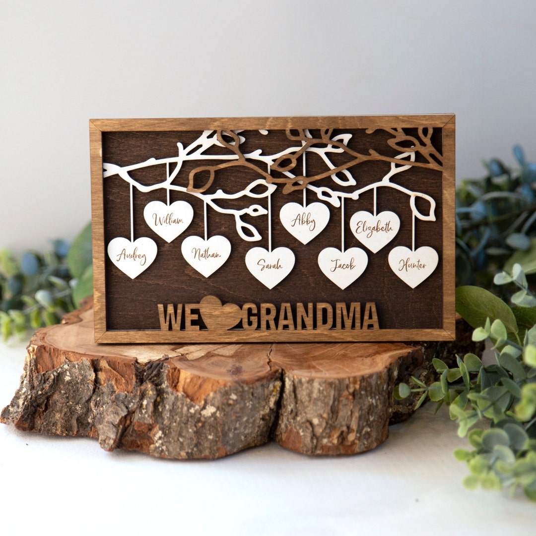 Personalized Family Tree / Great Gift for Grandma, Mom, Grandparent ...