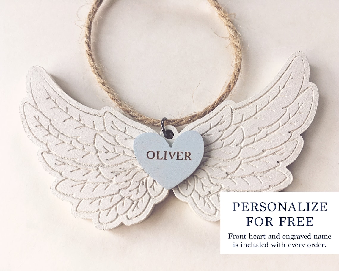 Personalized Angel Wing Ornament / Bereavement Gift / in | Etsy
