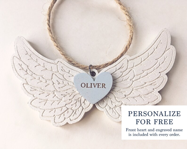 Personalized Angel Wing Ornament / Bereavement Gift / in - Etsy