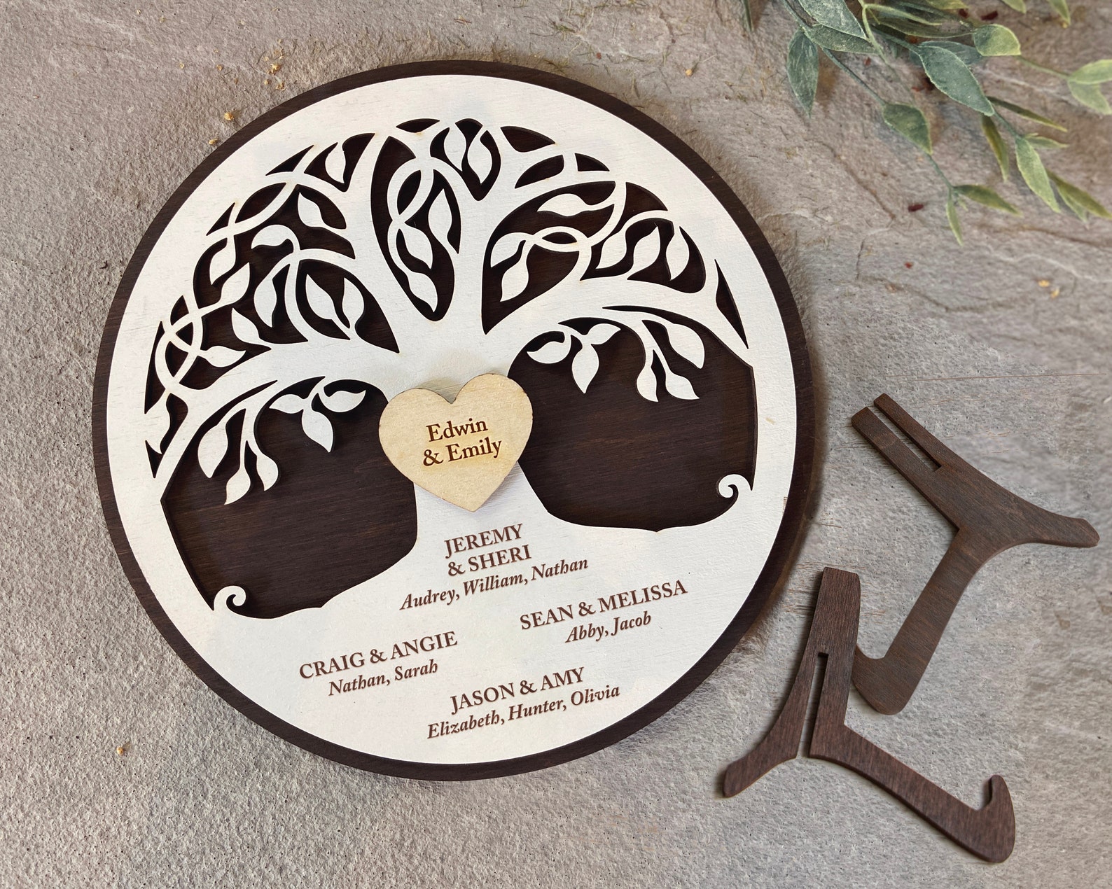 Personalized Family Tree Keepsake Decor / Grandma Mom - Etsy