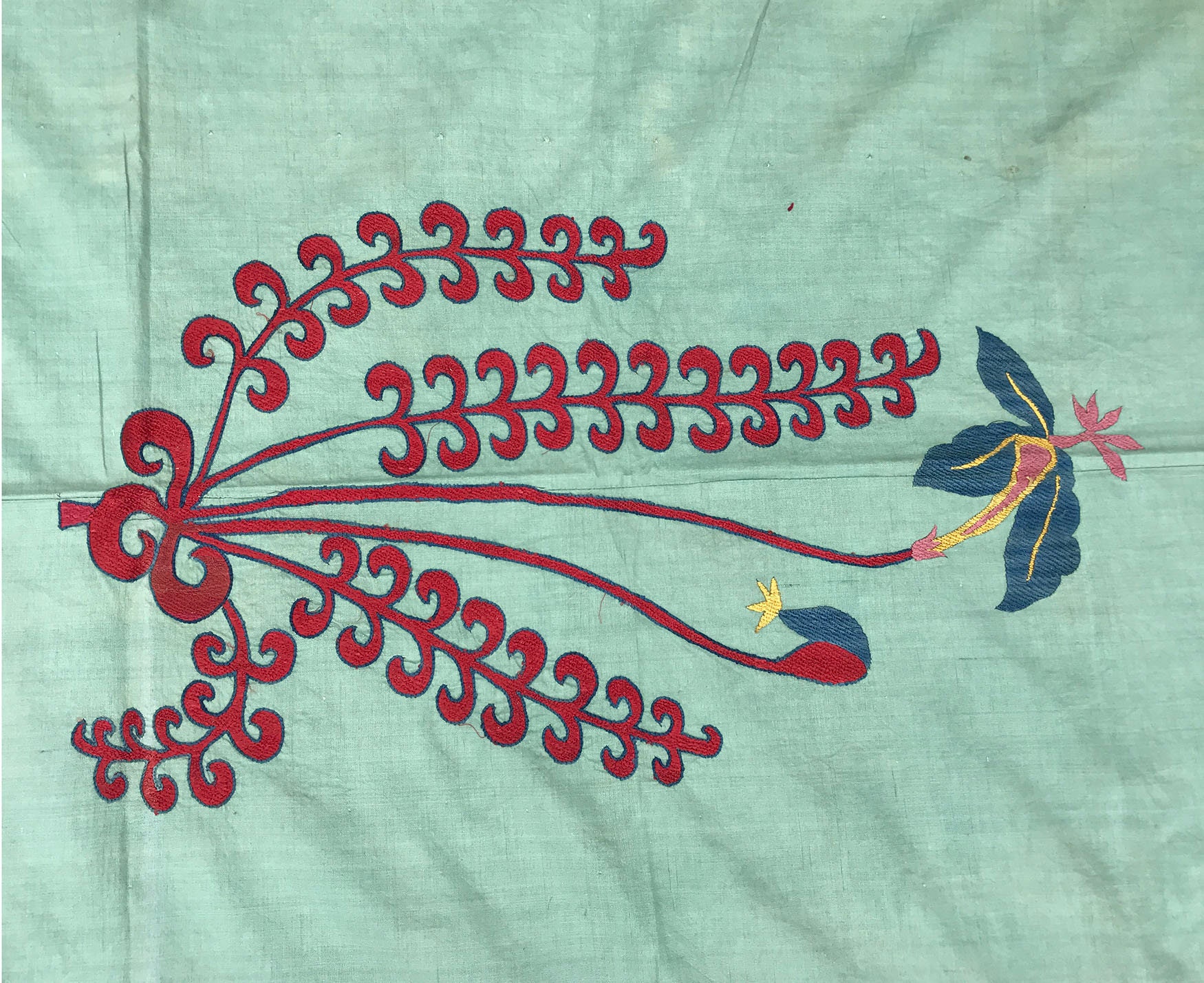 114x97 Cm Handmade Light Green Suzani Suzani Tablecloth With - Etsy