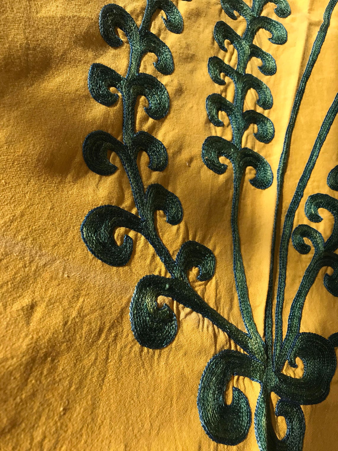 Yellow Suzani Tablecloth Handmade Suzani Bedspread Perfect - Etsy