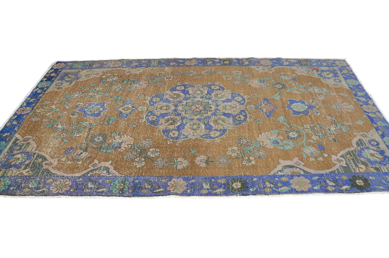 Floral Medallion Rug With Unique Colors, Turkish Area Rug,handmade ...