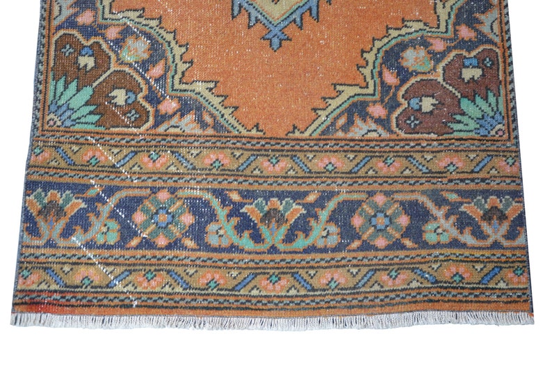 Medallion Design Handmade Runner, Tribal Faded Corridor Rug, Vintage ...