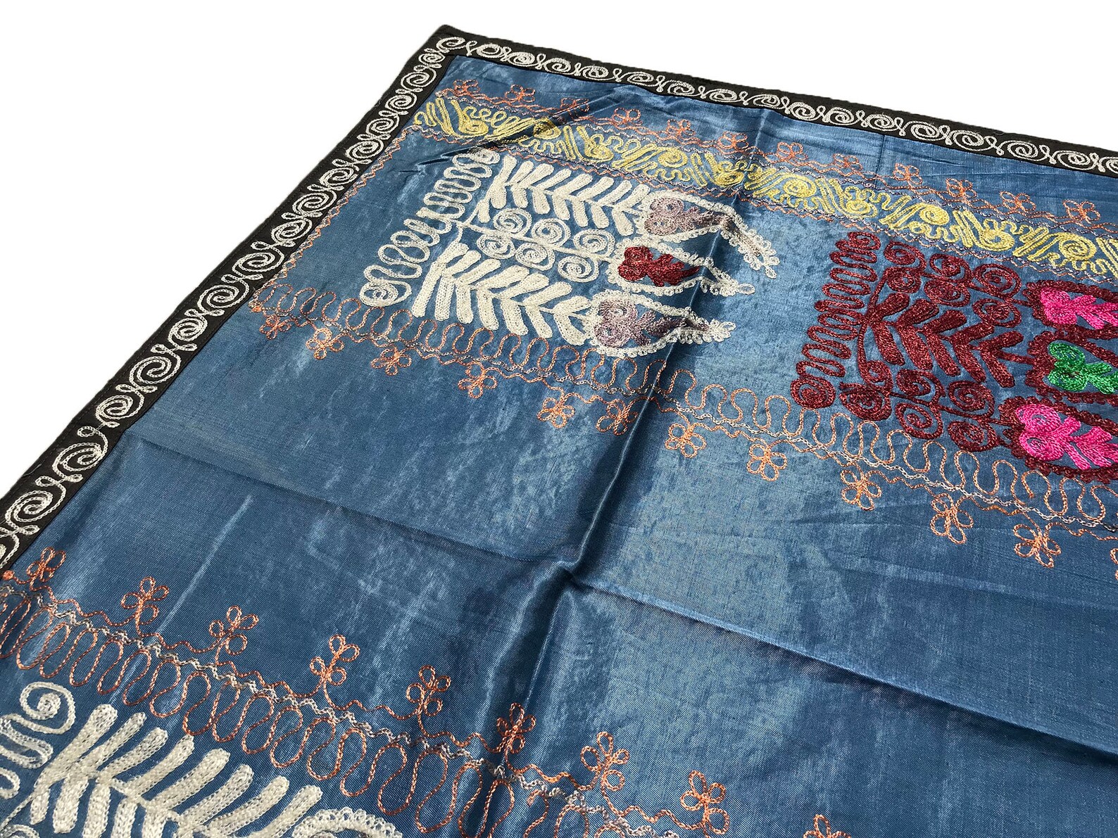 Blue Suzani Fabrics With Traditional Patterns Suzani - Etsy