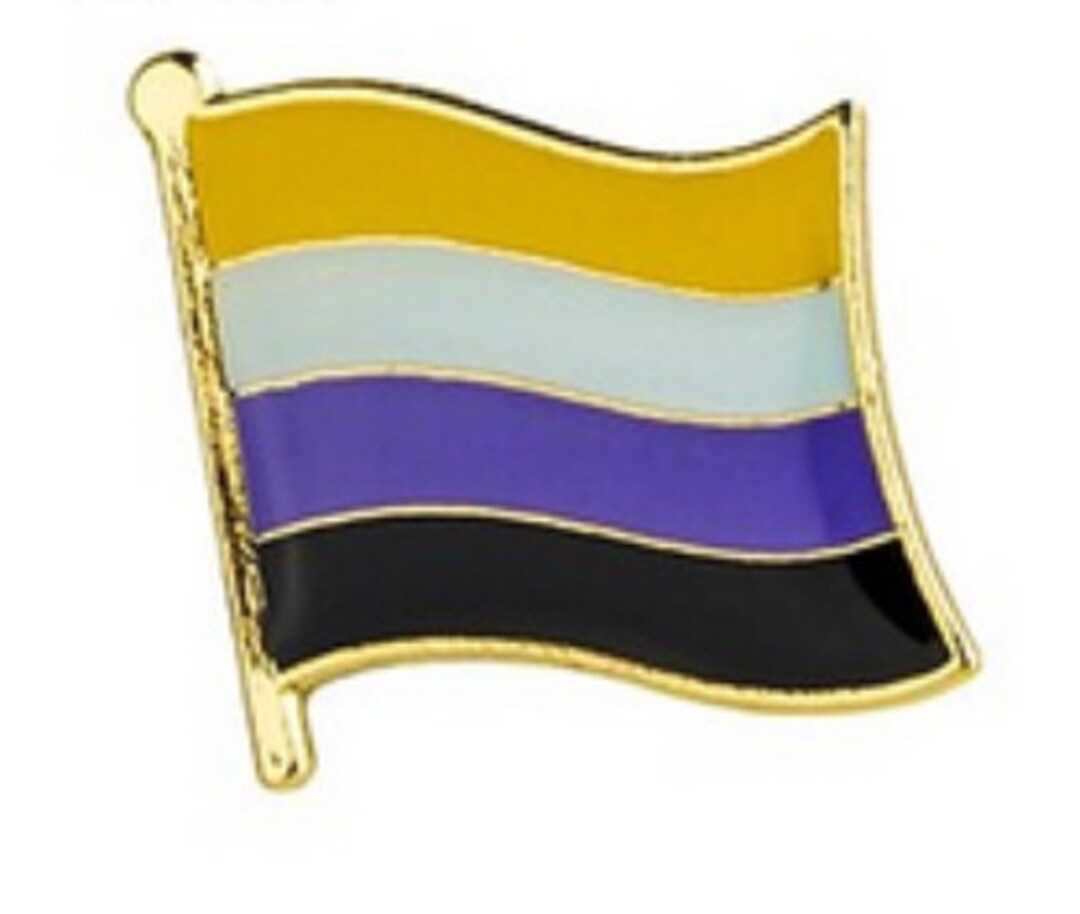 NON BINARY Curved Flag Enamel Pin Badge Brooch Fashion Gift Jewellery ...