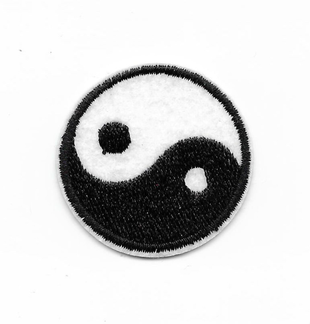 SMALL Black White YING YANG Iron on / Sew on Patch Embroidered Badge ...