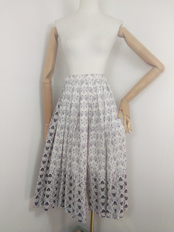 1950s Johnathan Logan purple grape and leaf skirt - Gem