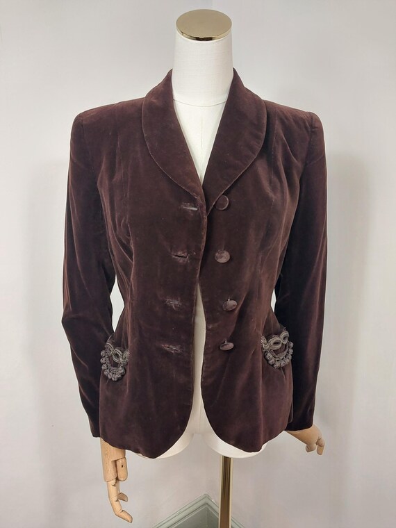 1940s Chocolate velvet jacket - Gem