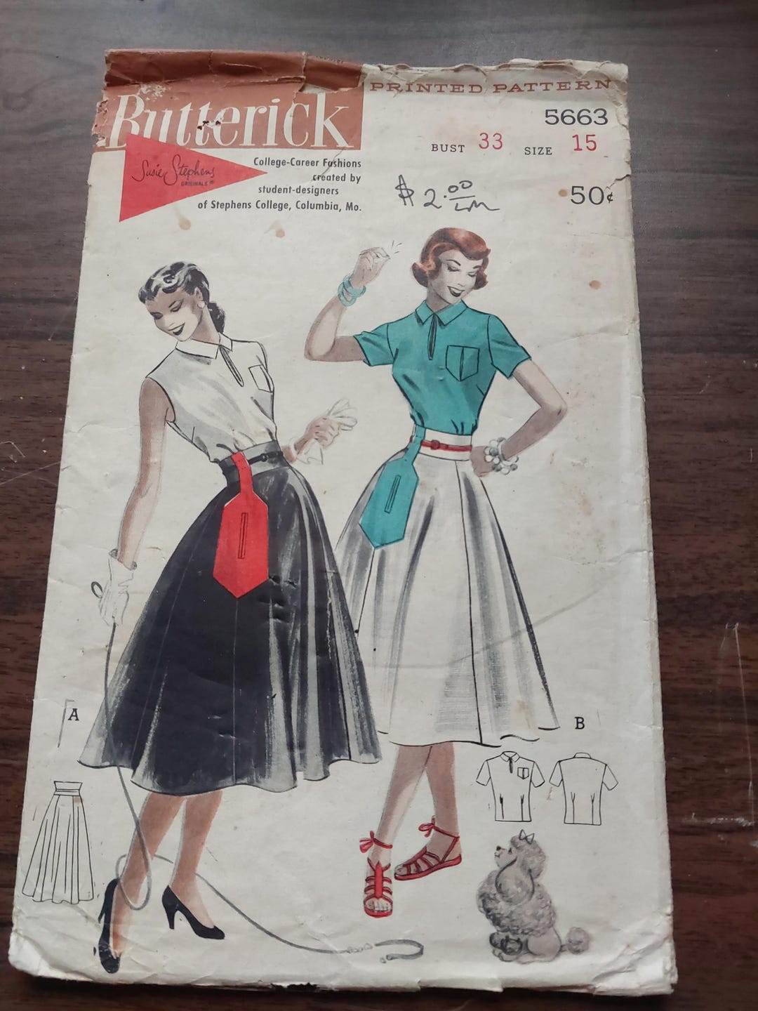 1950s Dress Paper Pattern - Etsy