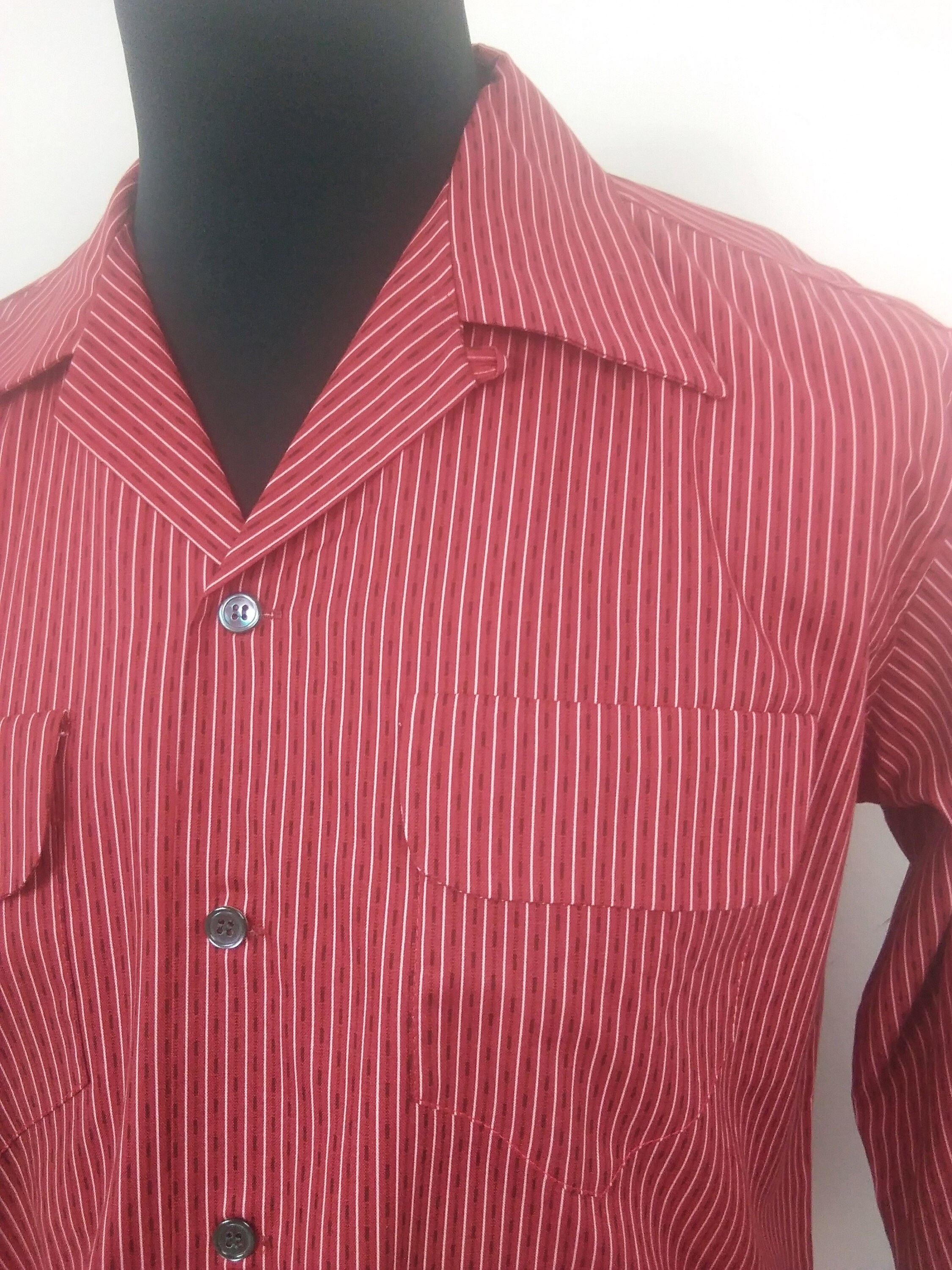 1940s /50s Style Red Stripe Shirt - Etsy