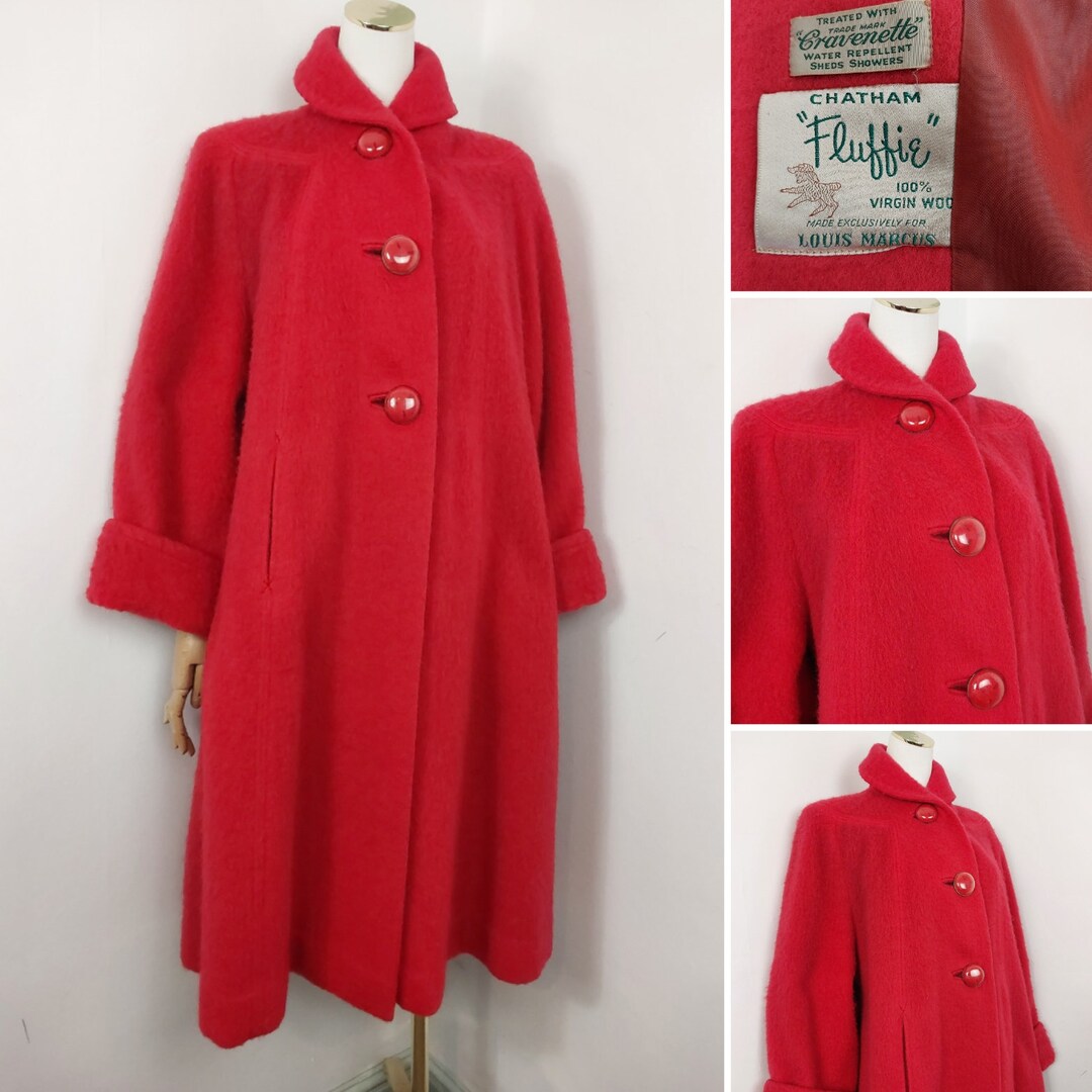 1950s Red fluffies swing Coat - Etsy