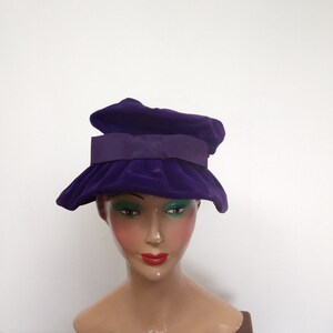 1950s Vintage Purple Velvet Hat - Etsy