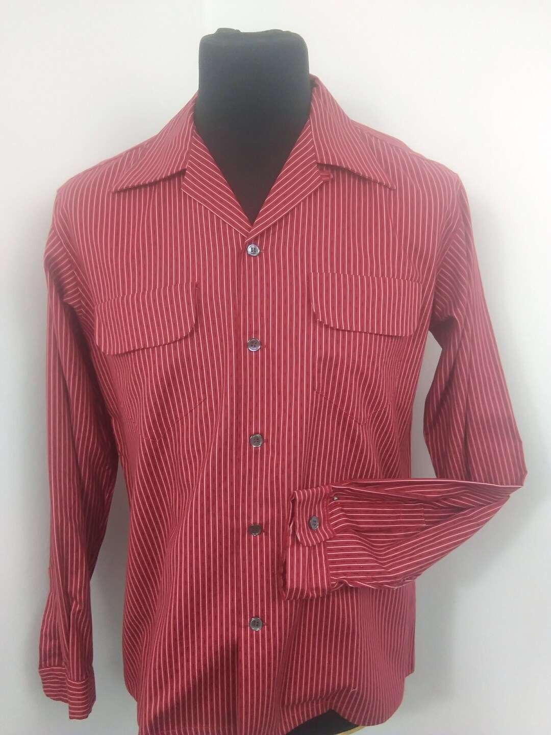 1940s /50s Style Red Stripe Shirt - Etsy