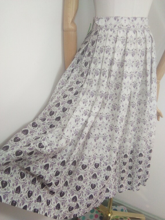 1950s Johnathan Logan purple grape and leaf skirt - Gem