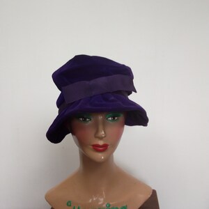 1950s Vintage Purple Velvet Hat - Etsy