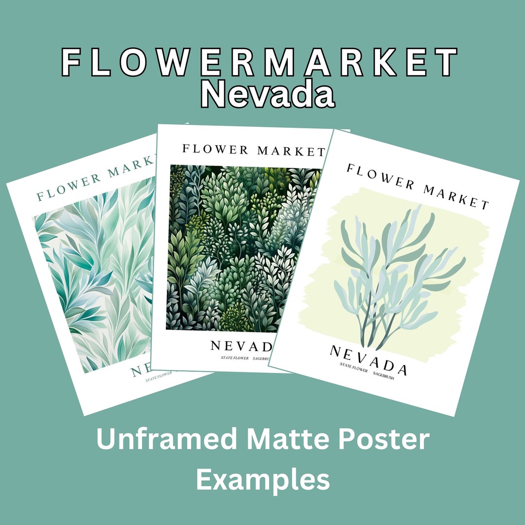 Nevada Flower Market, State Emblem, Sagebrush, Lilac, Print, Poster ...