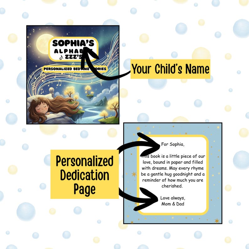Personalized Bedtime Storybook, Brunette Girl, Alphabet of Zzz's - Etsy
