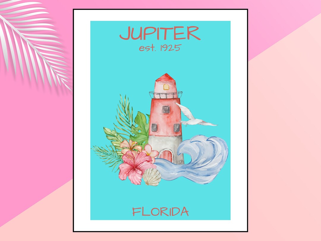 Jupiter Lighthouse Wall Art, Coastal Decor, Old Florida, Cottagecore ...