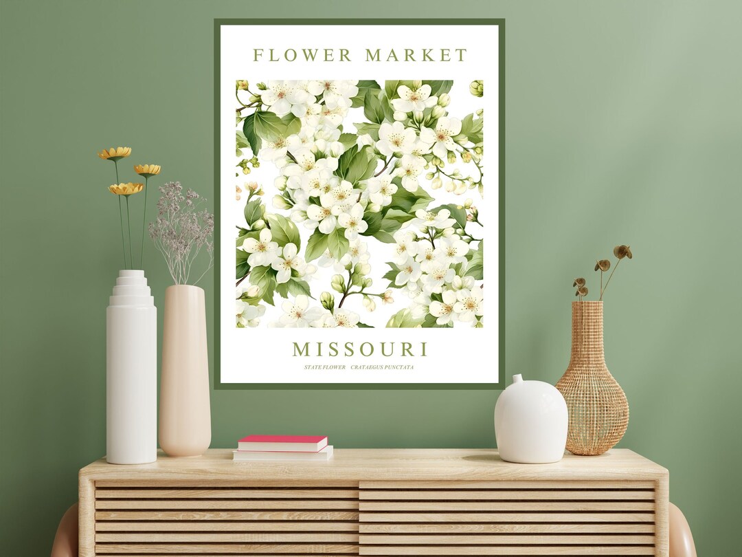 Flower Market Missouri State Flower, Botanical Wall Art, State Flowers ...