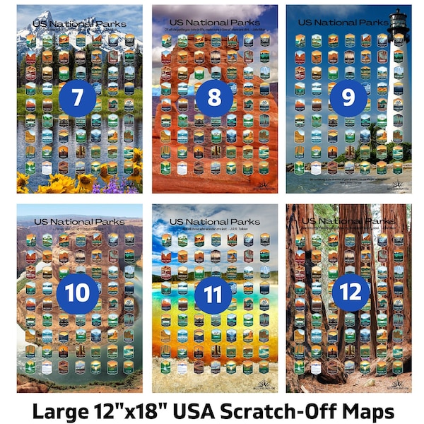 Us National Parks Checklist Map - Etsy