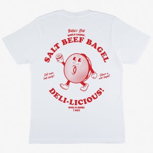 Salt Beef Bagel Food Merch Logo T-shirt in White - Etsy
