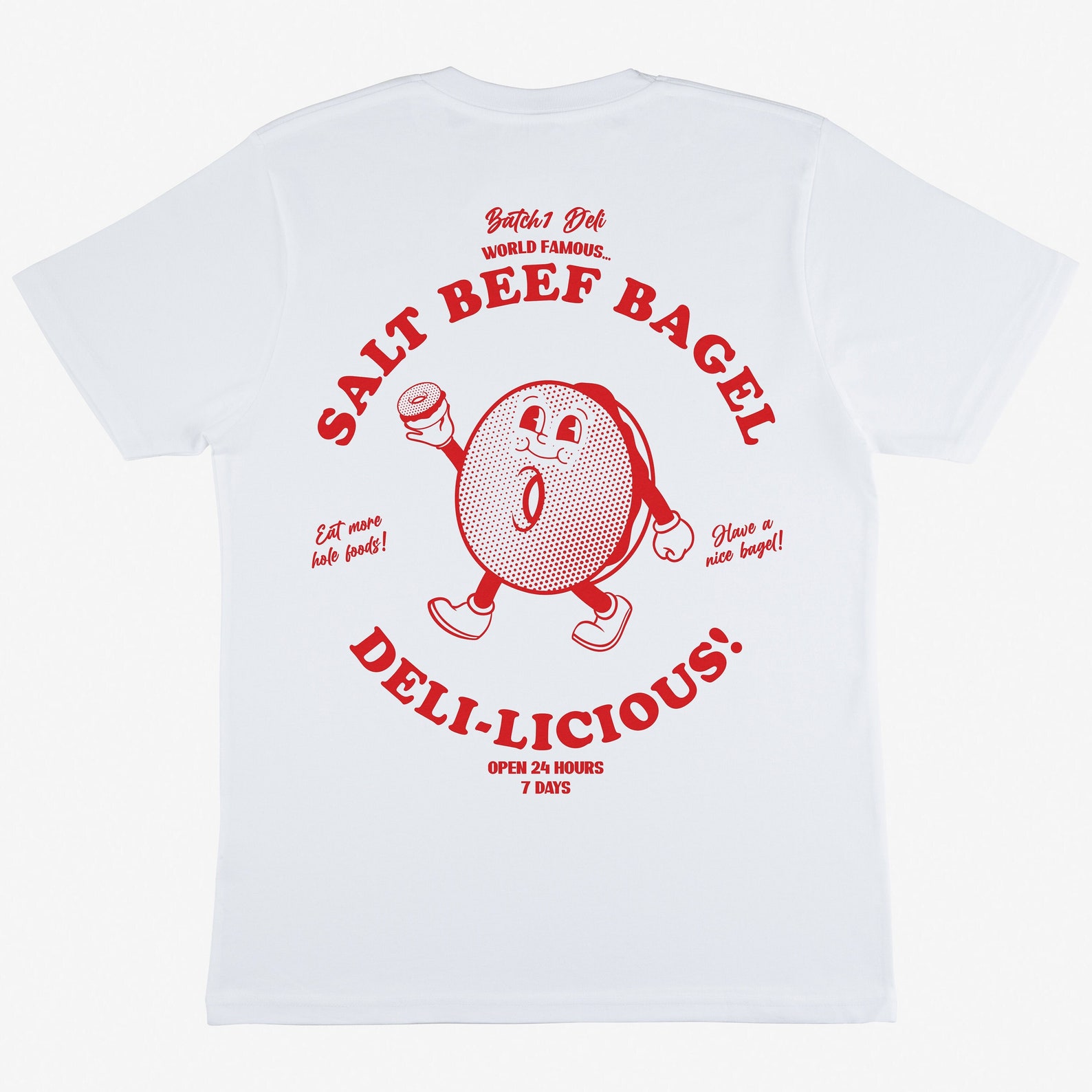 Salt Beef Bagel Food Merch Logo T-shirt in Peach - Etsy